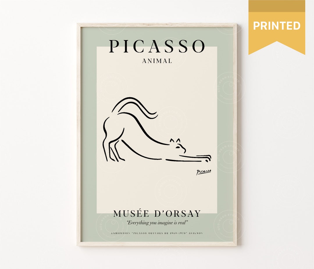 Picasso Cat Print, Picasso Animal Print, Picasso Cat Sketch, Animal Art ...