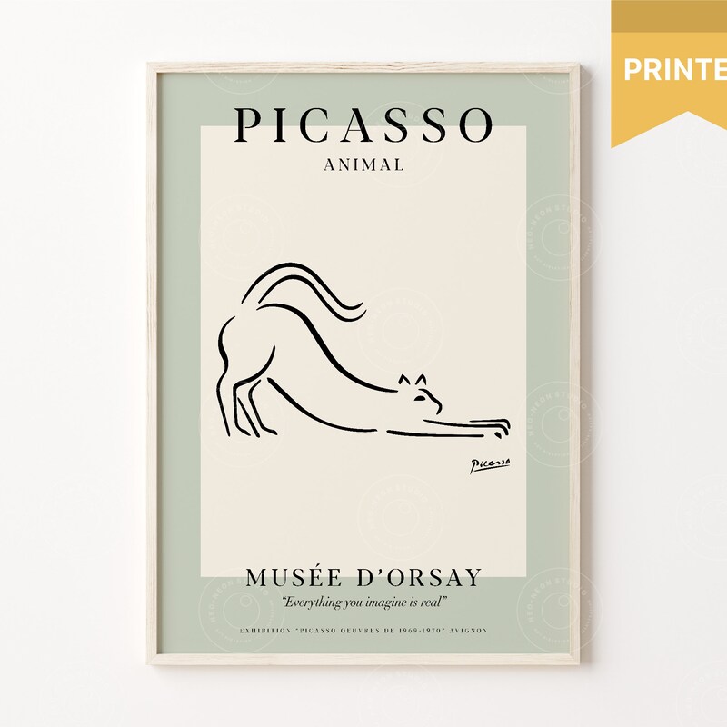 Picasso Cat - Etsy