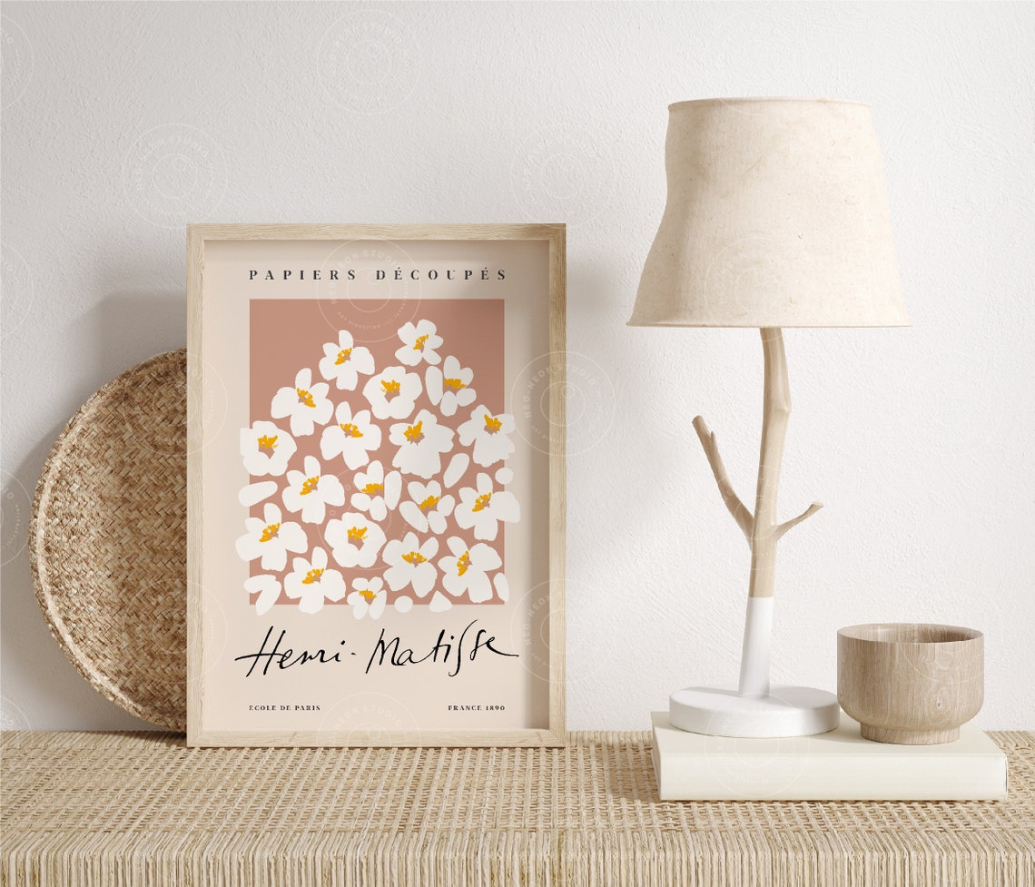 Matisse Daisy Flower Sketch, Matisse Flower Market, Printed Matisse ...