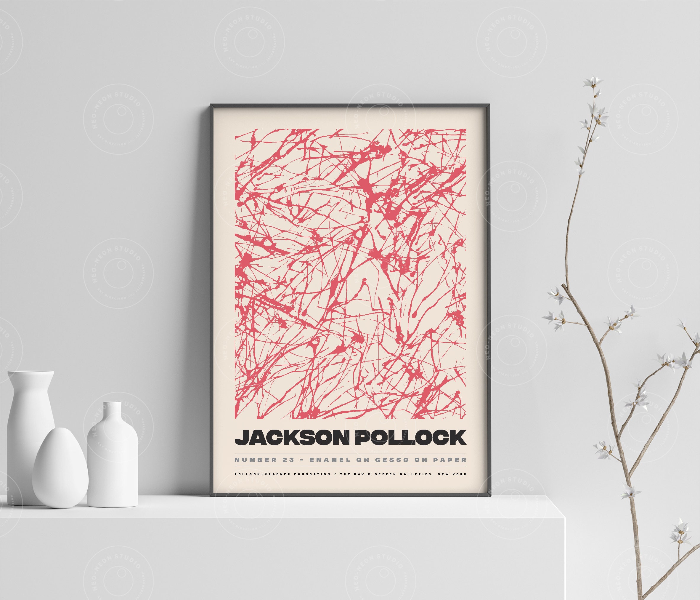 Pollock Pink Art Print Jackson Pollock Painting Jackson - Etsy
