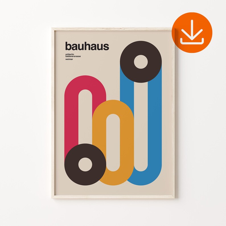 Bauhaus Geometric Art Print, Graphic Art Poster, Weimar Art Print, Mid ...