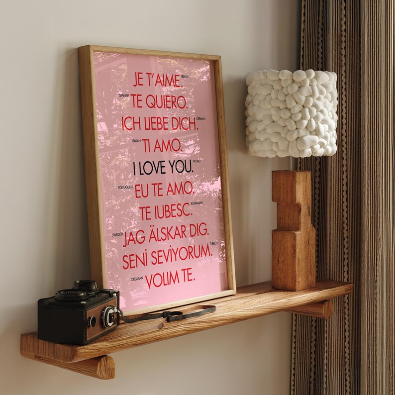I Love You Poster in Different Languages, Inspirational Wall Art ...