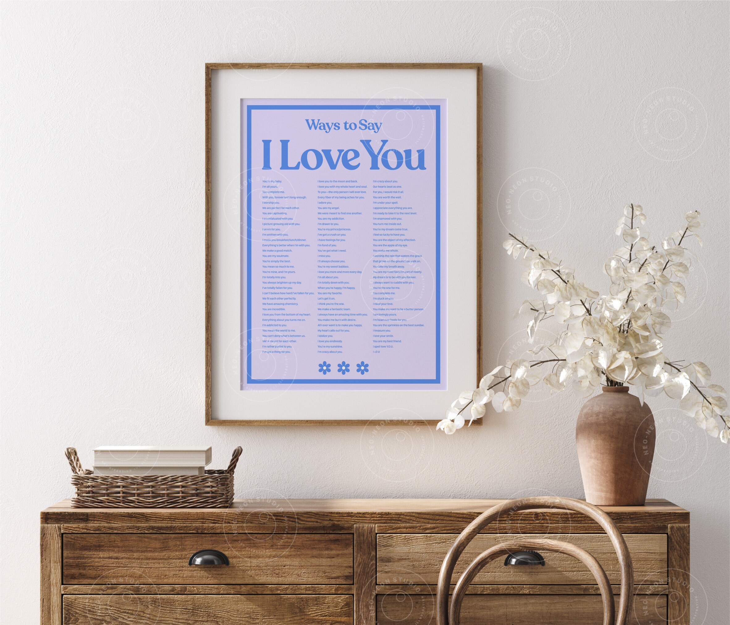Ways to Say I Love You, I Love You Print, Typographic Poster, I Love ...