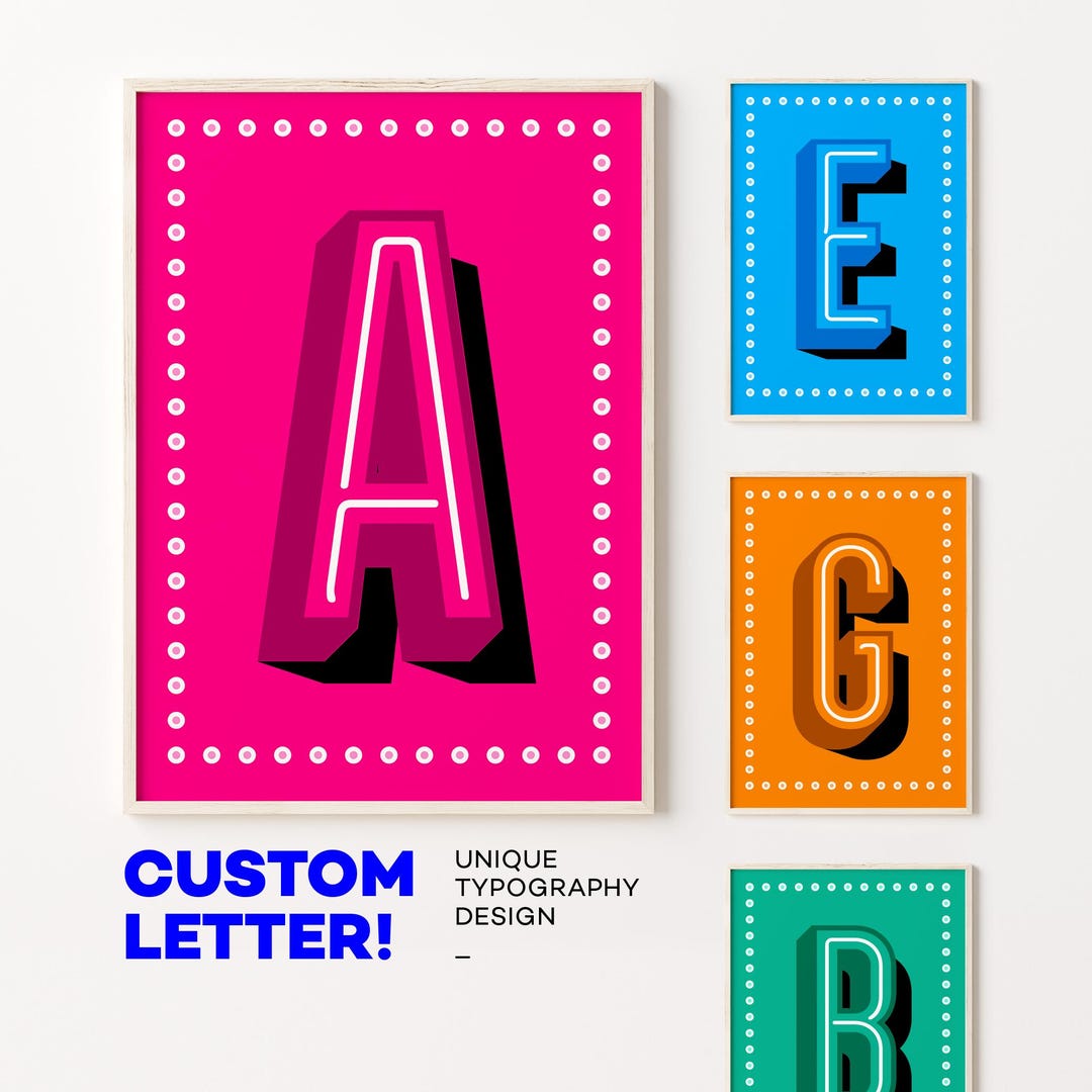 Custom Letter Print, Personalised Letter Poster, Gift for Her, Custom ...