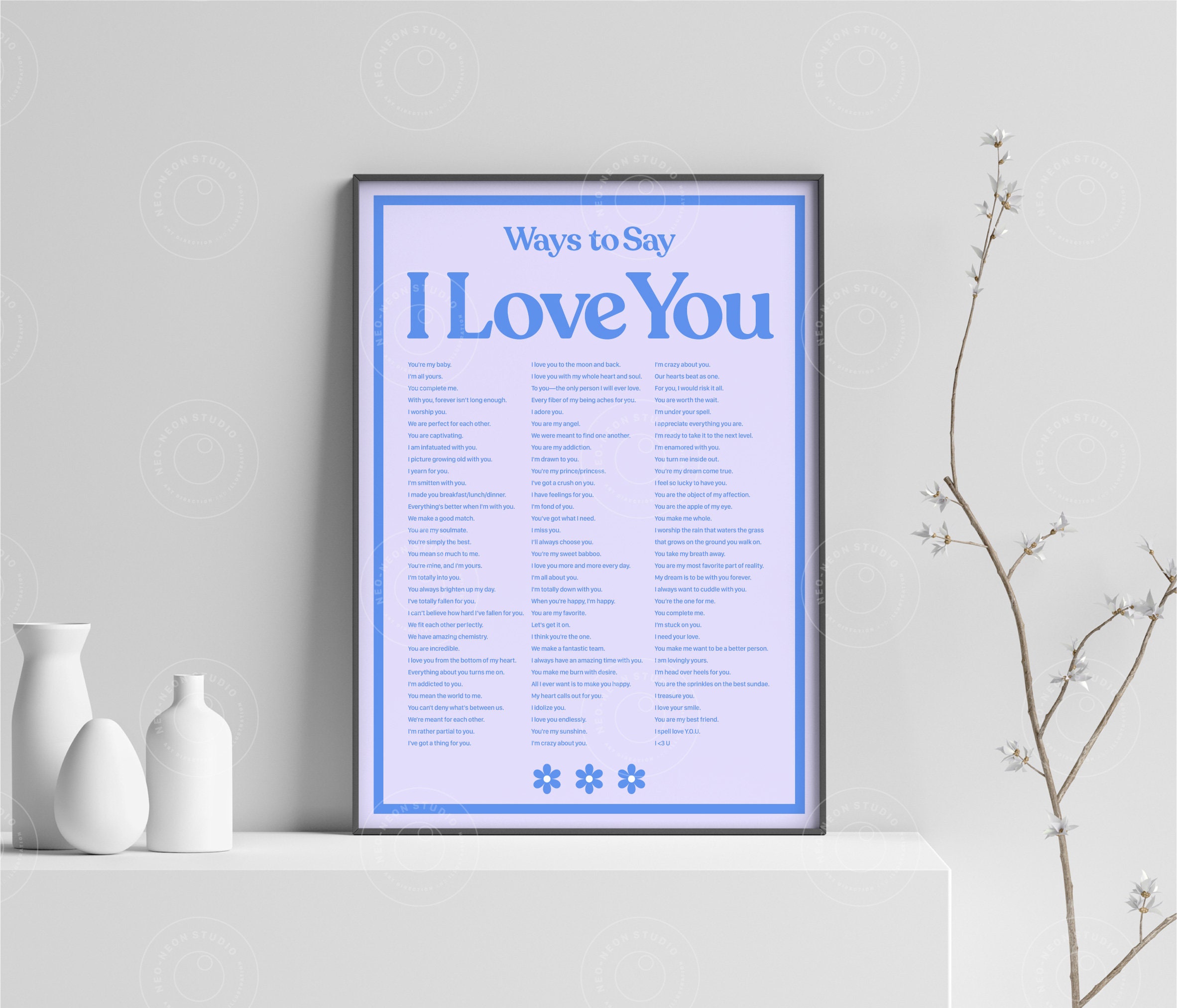 Ways to Say I Love You, I Love You Print, Typographic Poster, I Love You Wall Print, Printable I ...