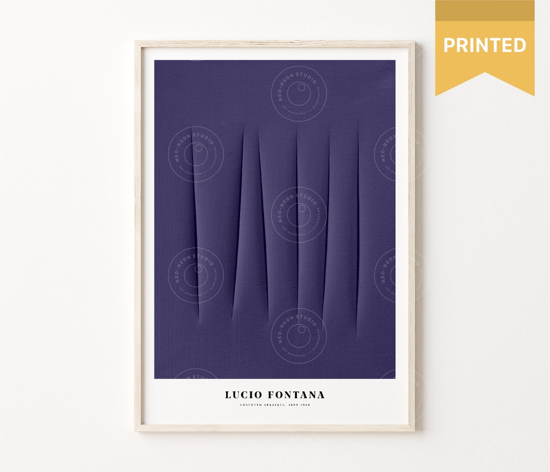 Lucio Fontana Cut Art Print, Fontana Purple Print Art, Minimalist Art ...