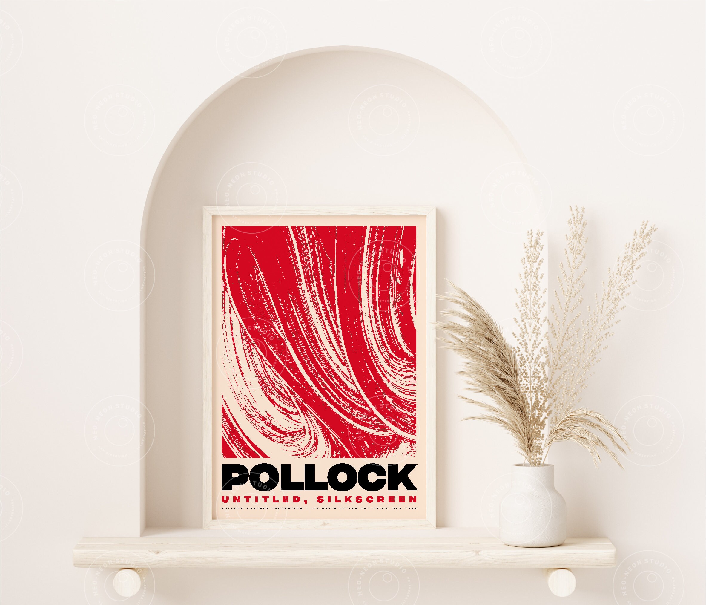 Pollock Art Print, Jackson Pollock Red Painting, Jackson Pollock Poster ...