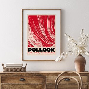 Pollock Art Print, Jackson Pollock Red Painting, Jackson Pollock Poster ...