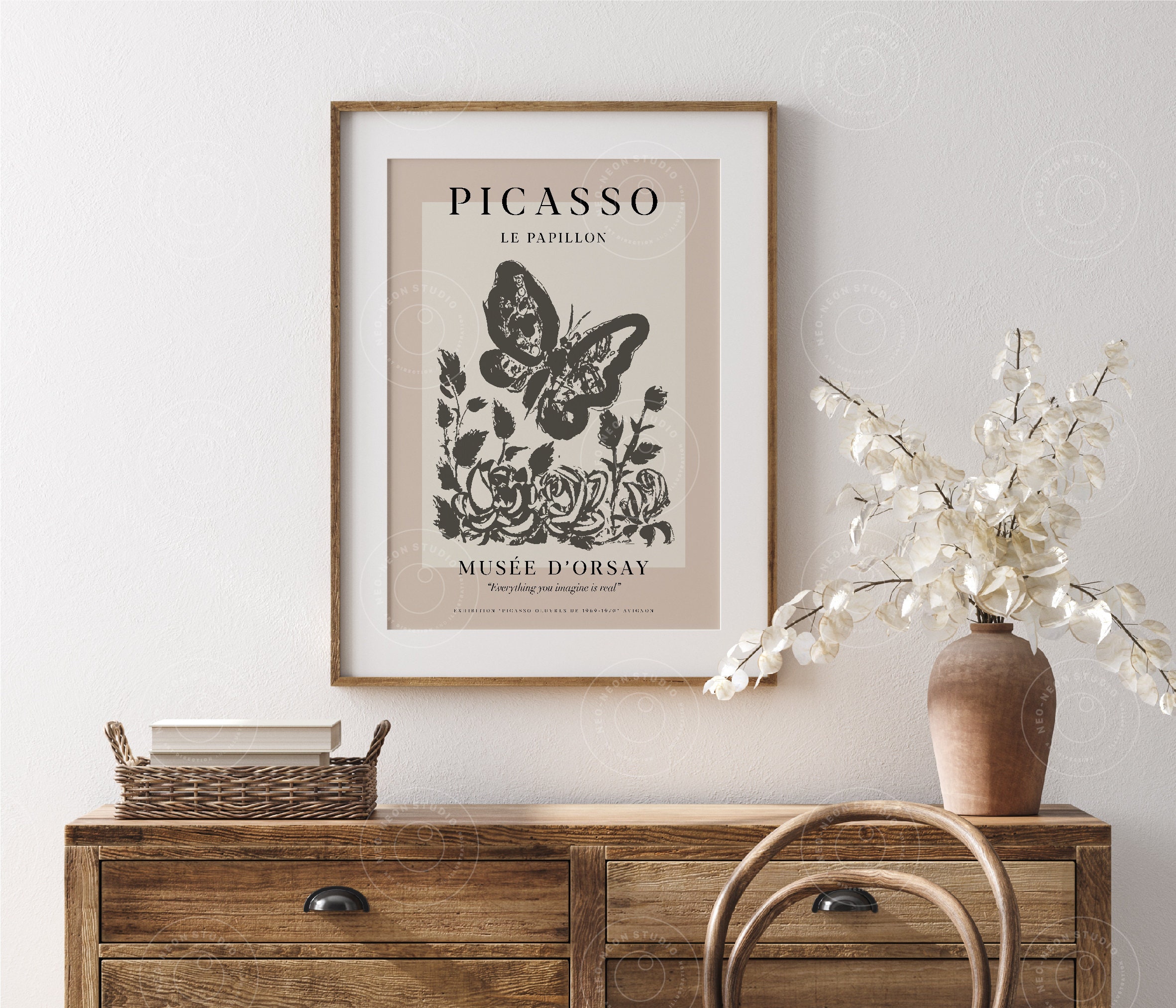 Picasso Butterfly Art Print, Picasso Flower, Picasso Animal Art ...