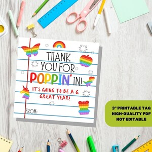 Back to School 3 Printable Tag Pop It School Tag - Etsy