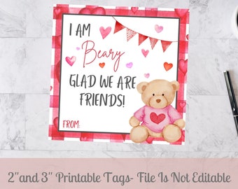 Valentines Teddy Bear Printable - Etsy