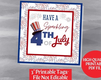 4th of July Tags Patriotic Americana Favors Journaling Cards - Etsy