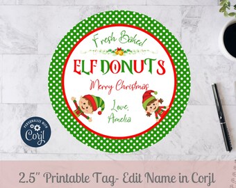 Fresh Baked Elf Donuts Printable - Etsy