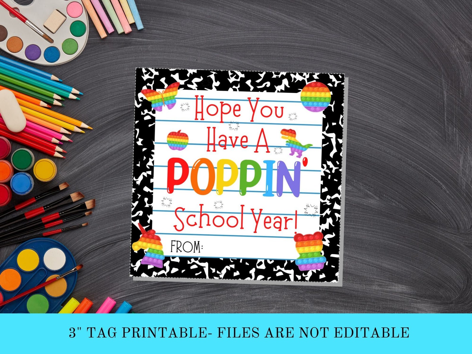 Back to School 3 Printable Tag Pop It School Tag - Etsy