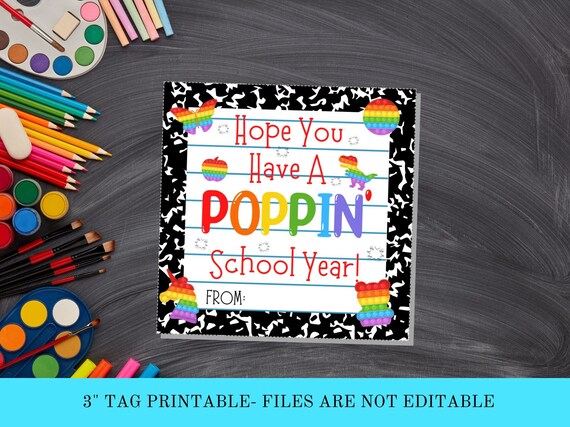 Back to School 3 Printable Tag Pop It School Tag - Etsy