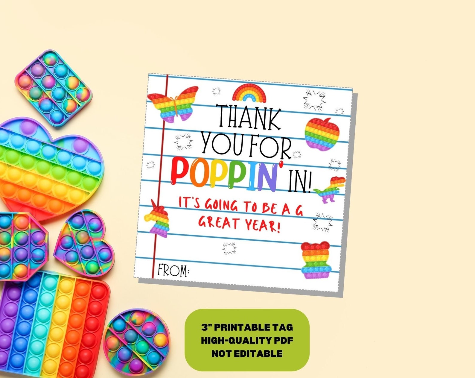 Back to School 3 Printable Tag Pop It School Tag - Etsy