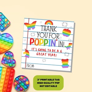 Back to School 3 Printable Tag Pop It School Tag - Etsy