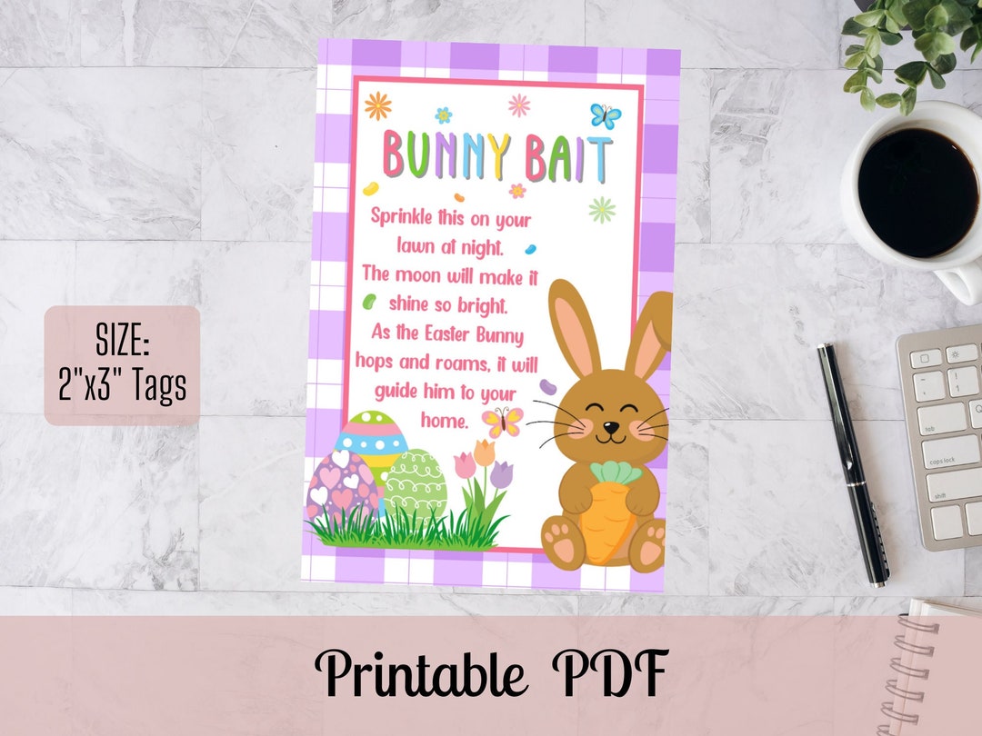 Easter Bunny Bait Printable Tag, Instant Download, Easter Bunny Food ...