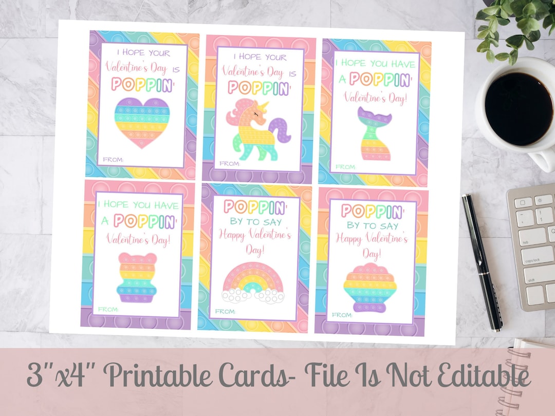 Printable Valentines for Kids, Pop It, I Hope You Have A Poppin ...
