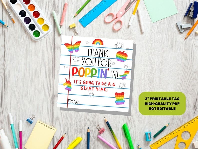Back to School 3 Printable Tag Pop It School Tag - Etsy
