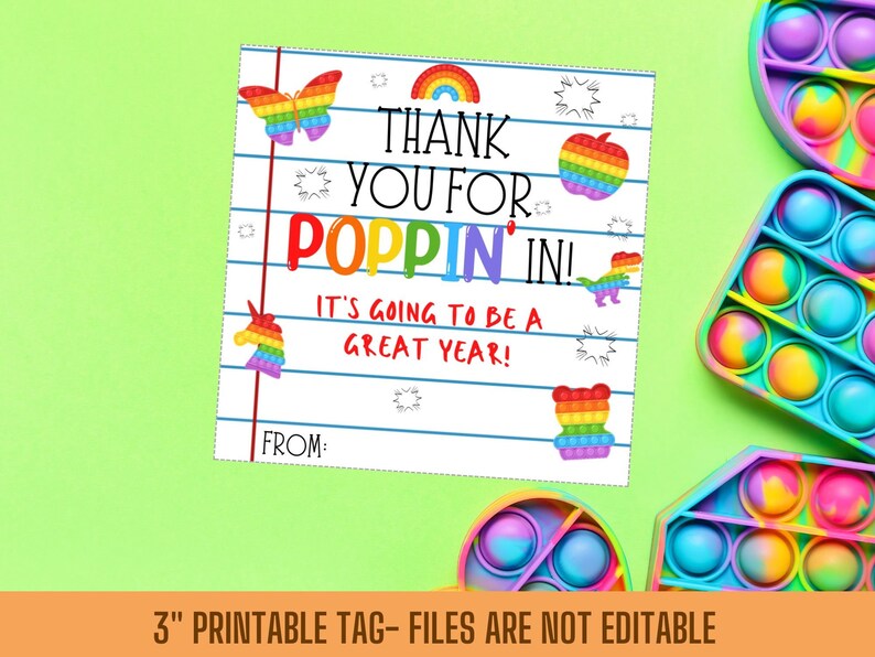Back to School 3 Printable Tag Pop It School Tag - Etsy