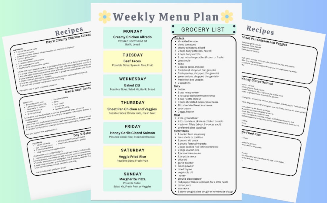 August Week 1 Daily Family Dinner Menu | Meal Planning | Dinner Ideas ...