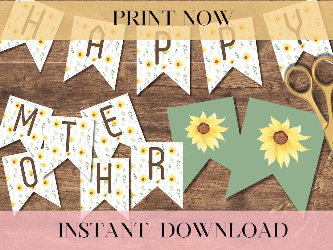 Spring/summer Sunflower Banner | Customizable Letters A-Z | Printable ...