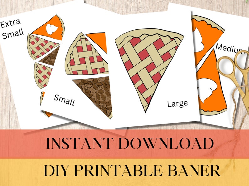 Printable Thanksgiving Pie Banner Garland DIY Bunting Banner ALL SIZES ...