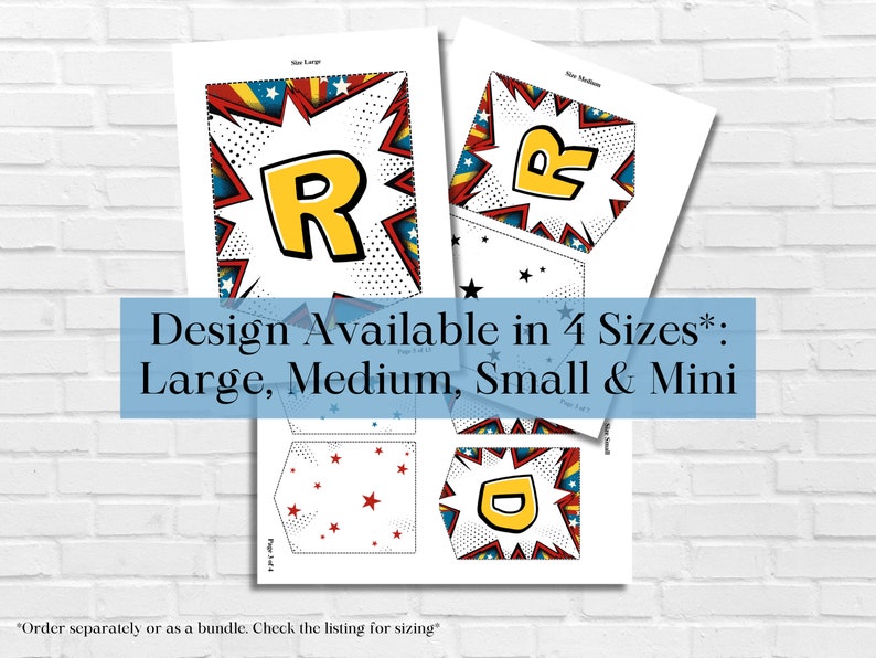 4 SIZES BUNDLE | Father's Day Banner | Super Dad | Superhero | Comic ...