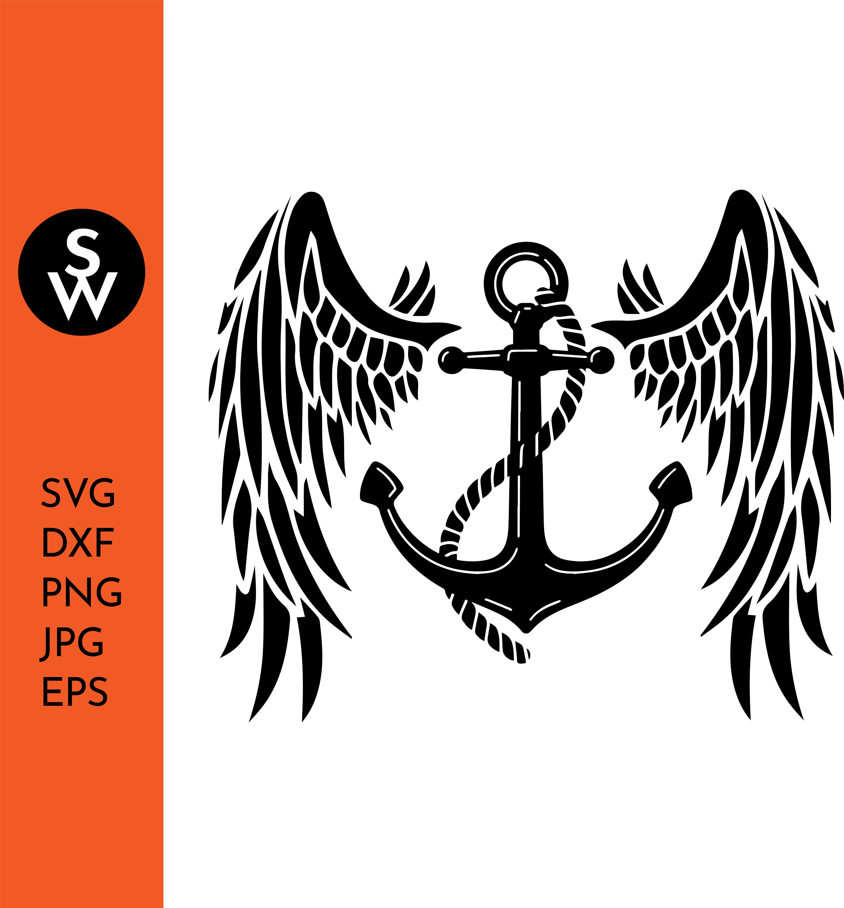 Anchor Wings... Svg, Dxf, Png, Eps, Jpg - Etsy