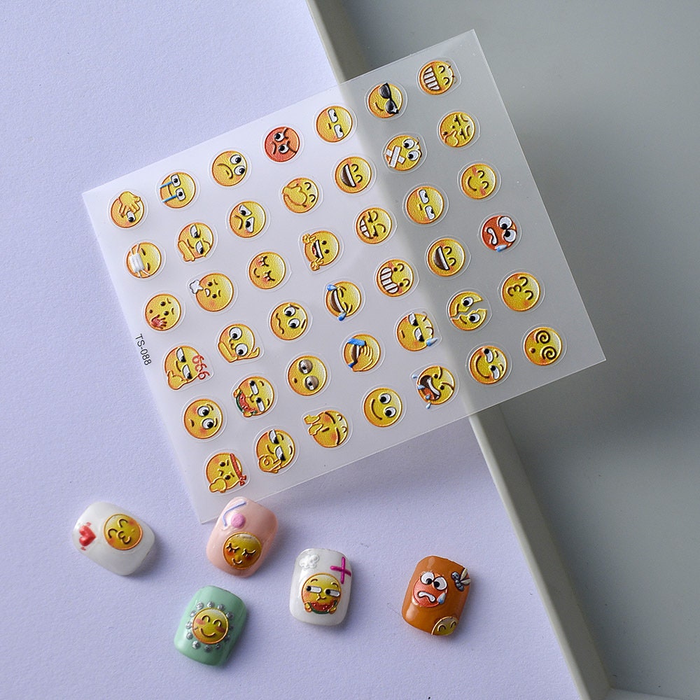 Silly Emoji 5d Embossed Nail Decal Stickers TS088 - Etsy