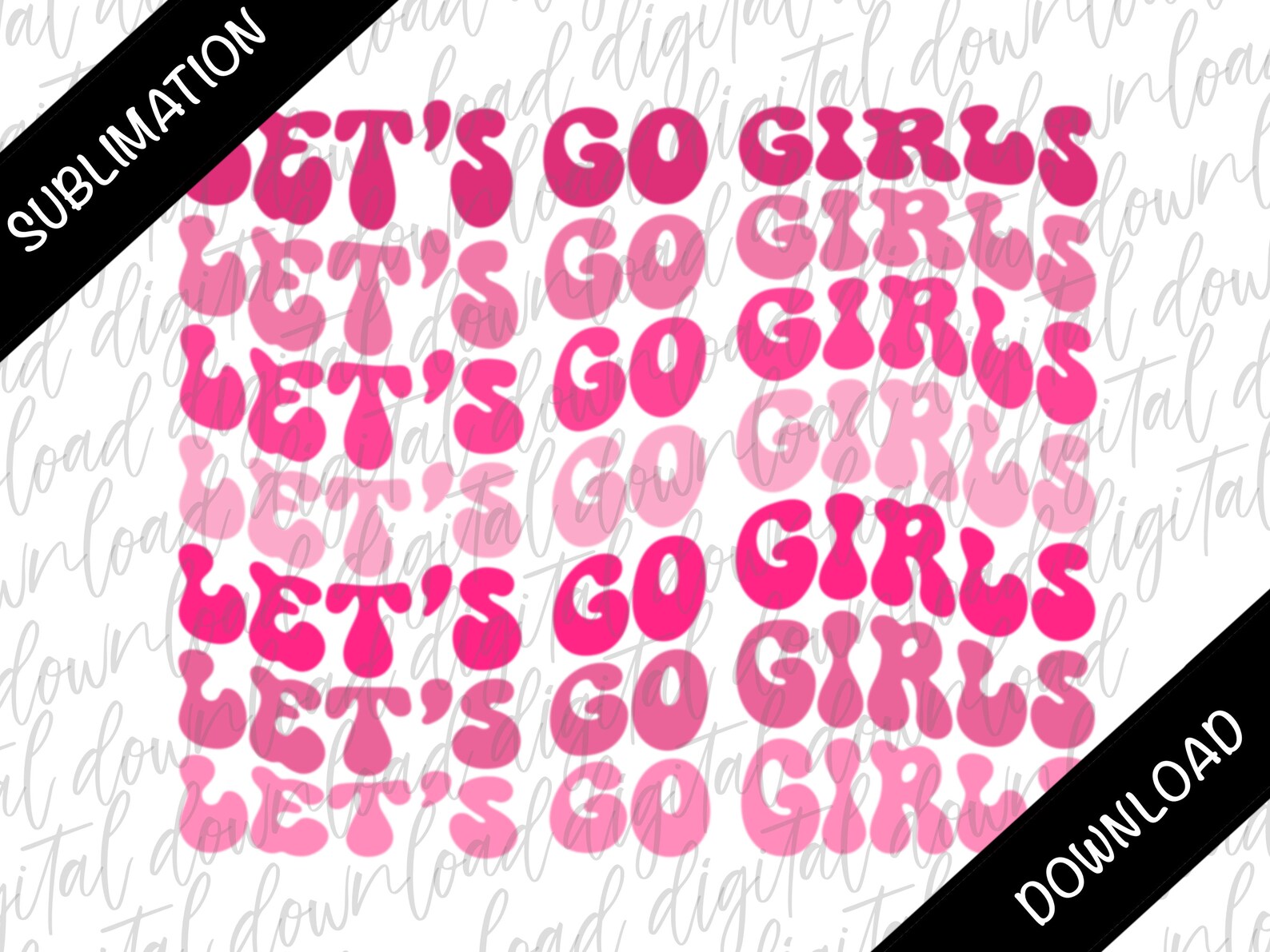 Pink Country Music Sublimation Shirt PNG Download, Lets Go Girls ...