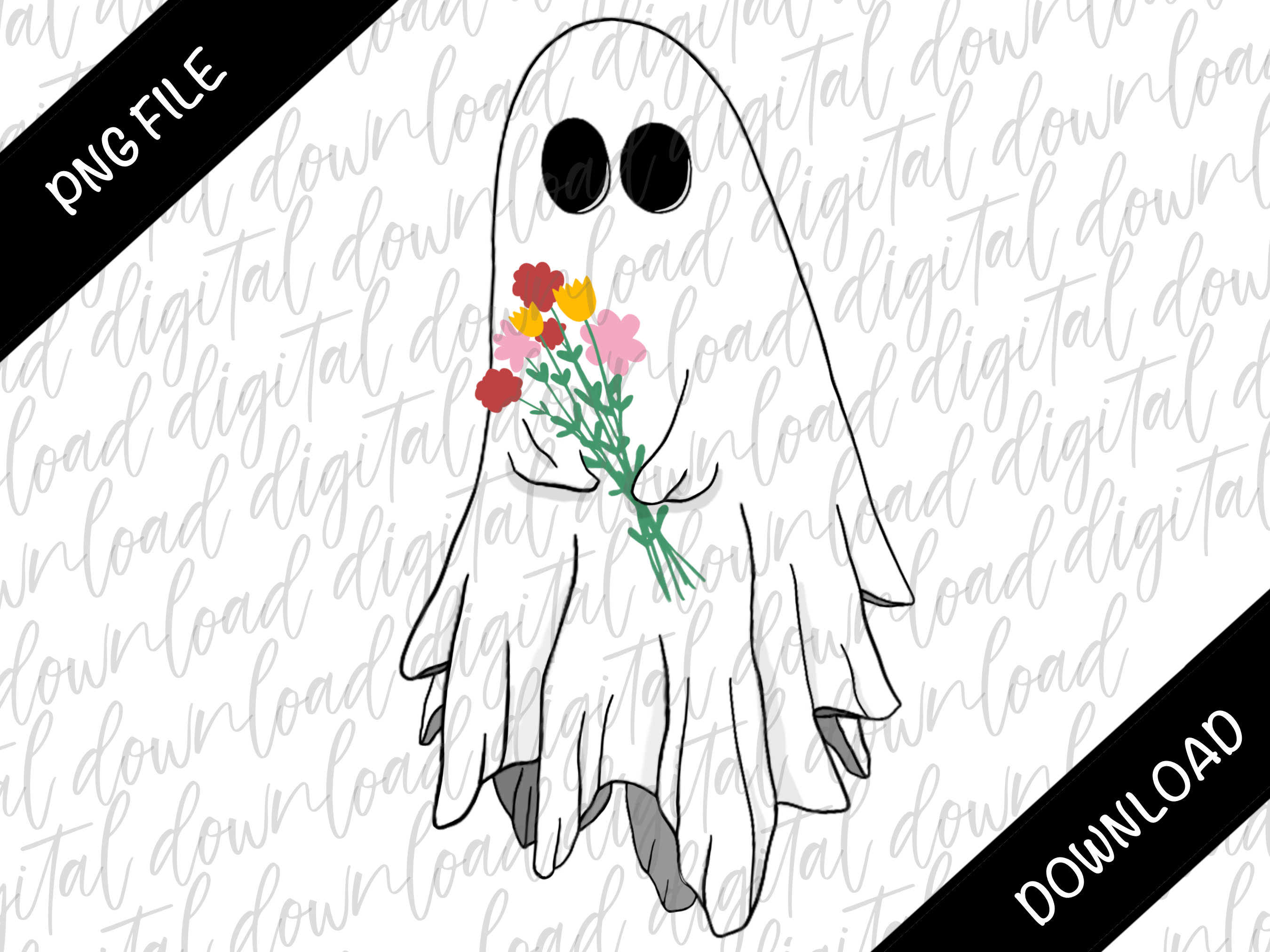 Ghost Flower PNG SVG Sublimation Shirt Printable Download Halloween ...