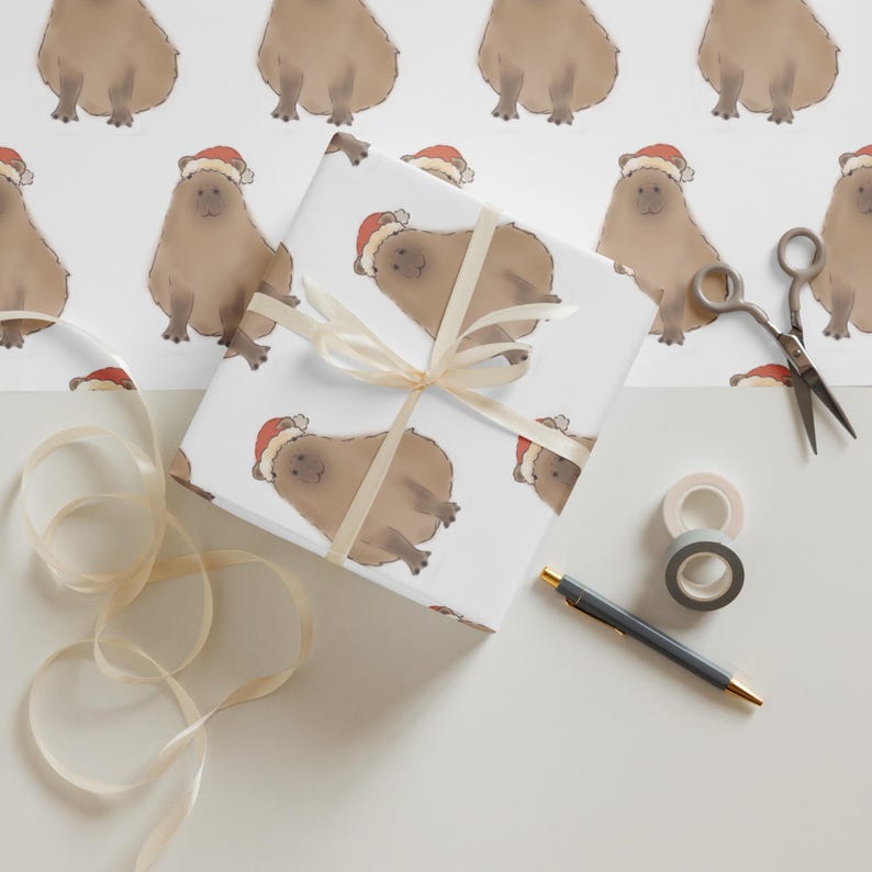 Cute Kawaii Capybara Wrapping Paper Sheets - Etsy