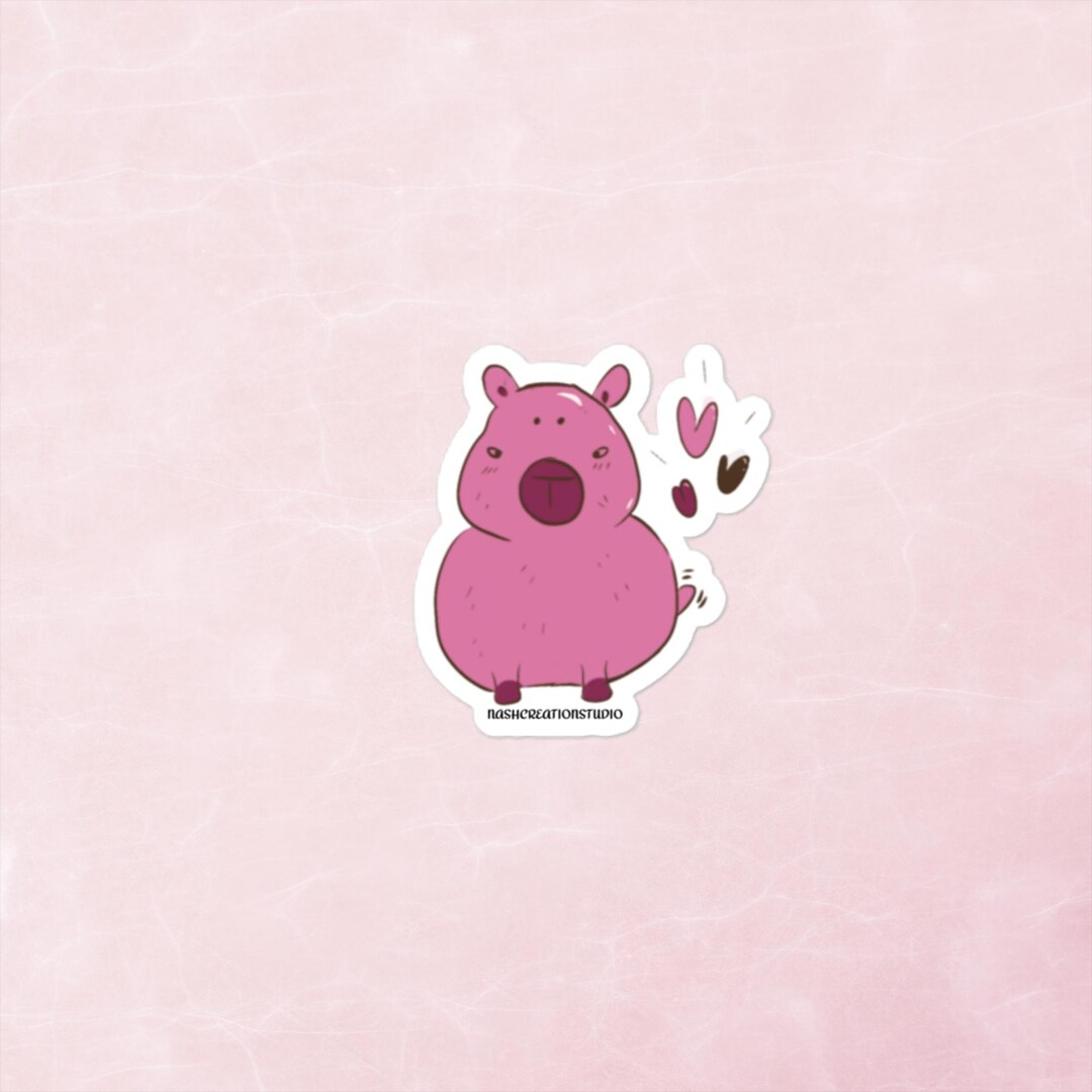Capybara Fruit Sticker "strawberry Razz" - Etsy