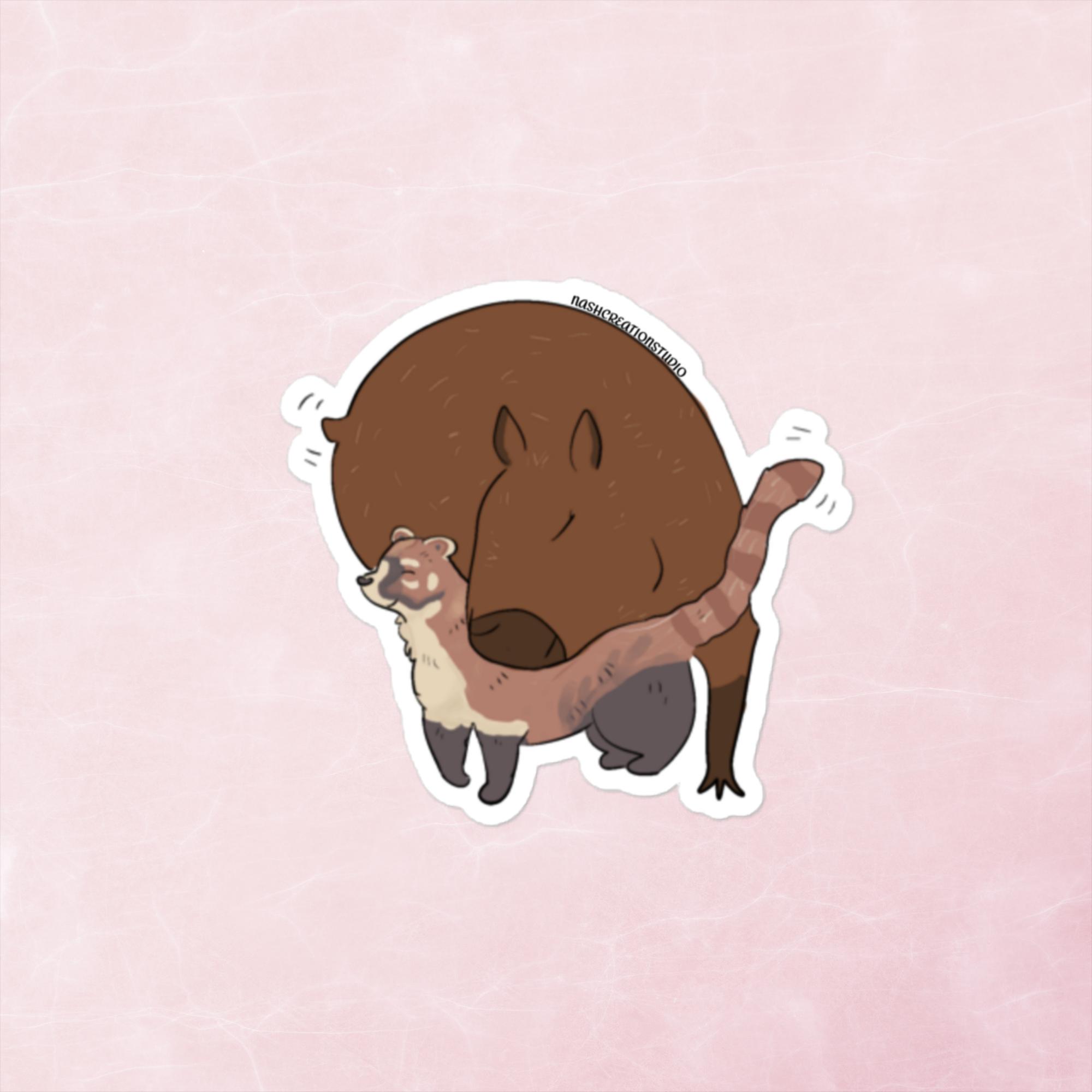 Cute Capybara and Coati Sticker - Etsy