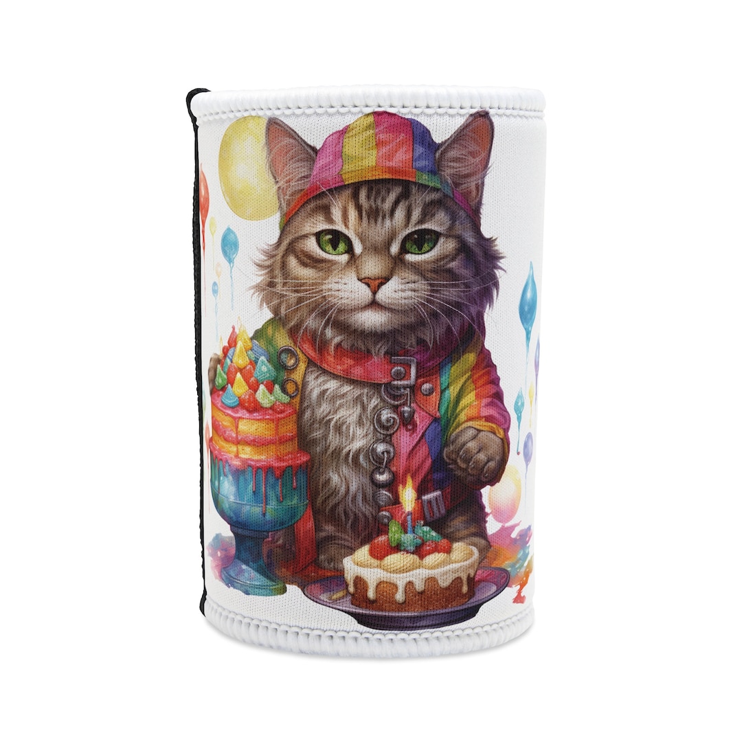 Rainbow Birthday Cats: Munchkin Cat Stubby Cooler One Size 100% ...