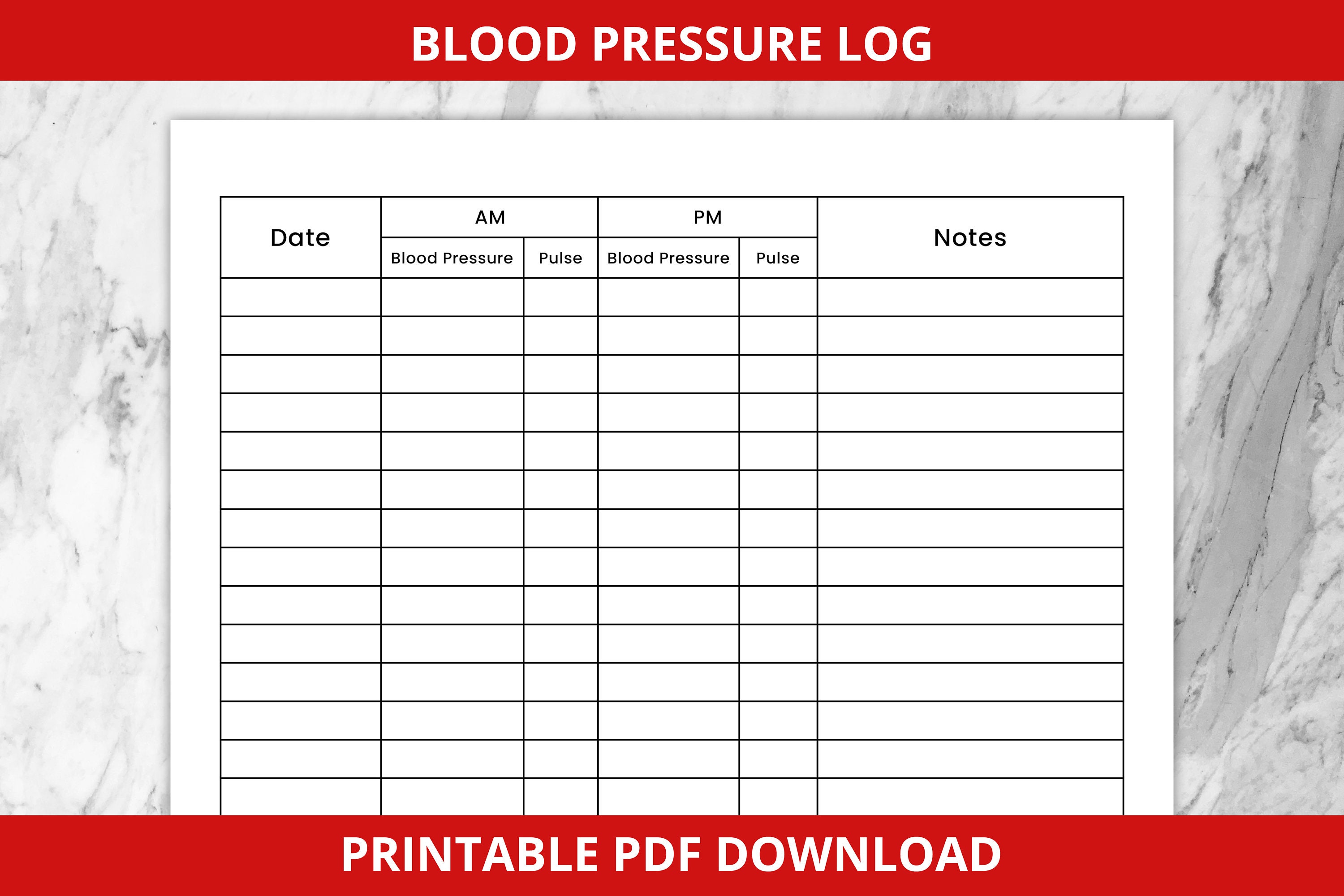 Printable Blood Pressure Log. Blood Pressure Tracker. Medical - Etsy ...