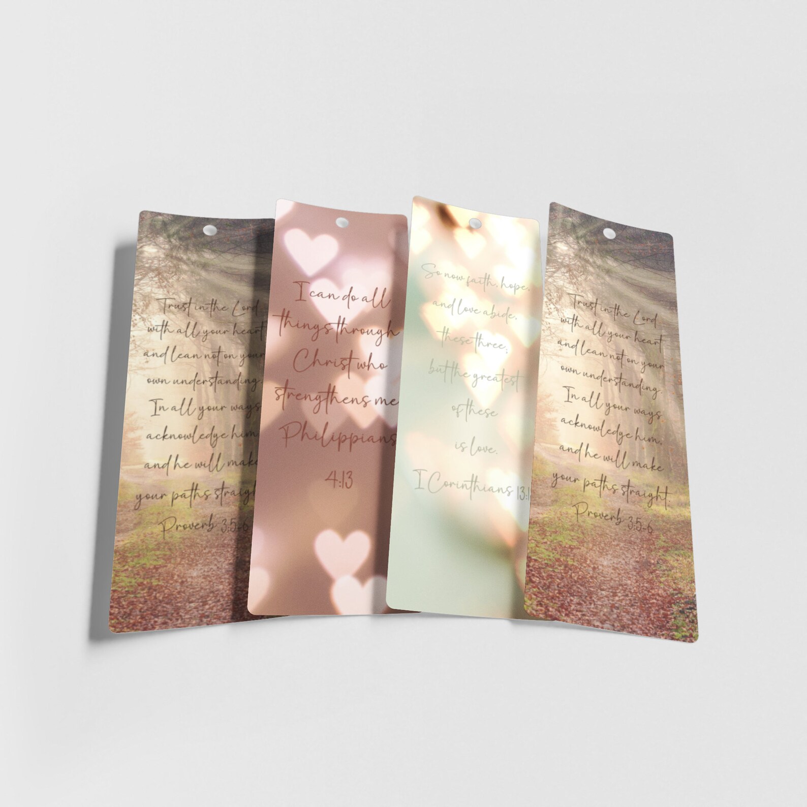 Christian Bookmark Set of 4 | Bible Verse Bookmark | 4 Bible Verses ...