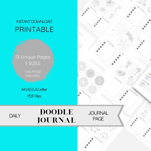 Journaling for Kids Printable Doodle Art Journaling Artistic Diary ...