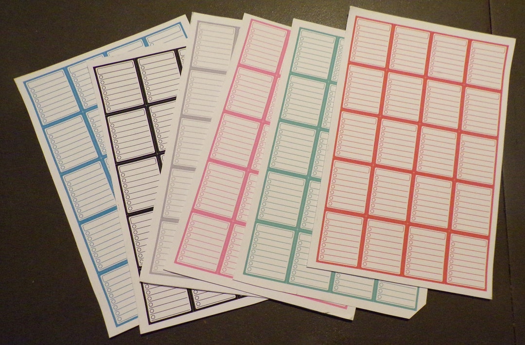Checklist Planner Stickers 20 per Page - New Colors Added! - Etsy