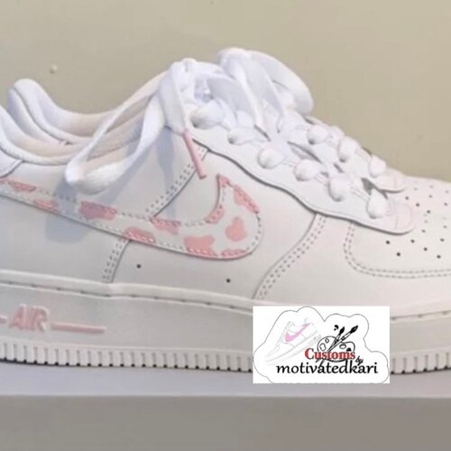 Cow Design Nike Air Force 1 Black Check Cow Print Custom Cow - Etsy