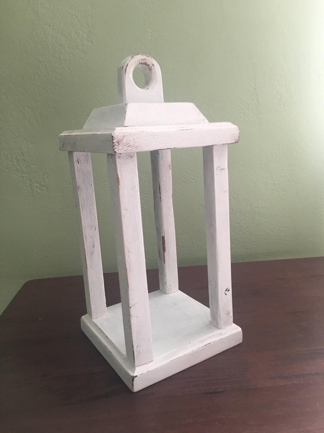Medium Distressed Wooden Lantern - Etsy