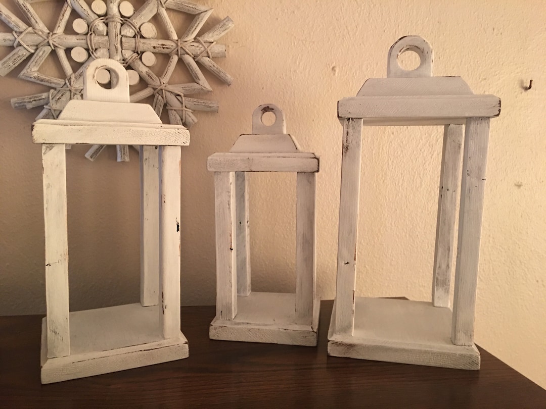 White wooden lanterns store