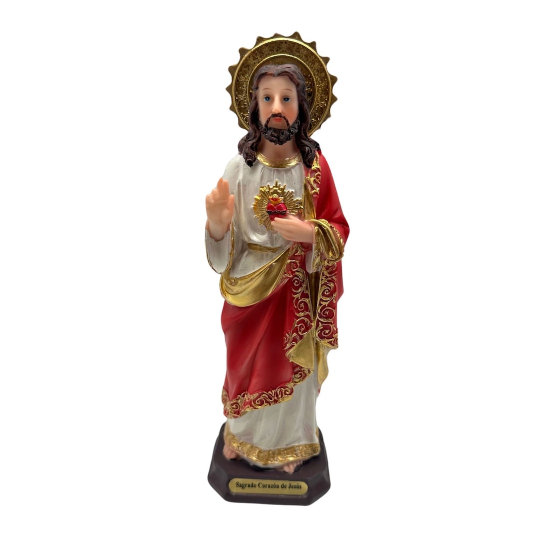 Sacred Heart of Jesus Resin Statue, Catholic Faith Icon, Religious Home ...