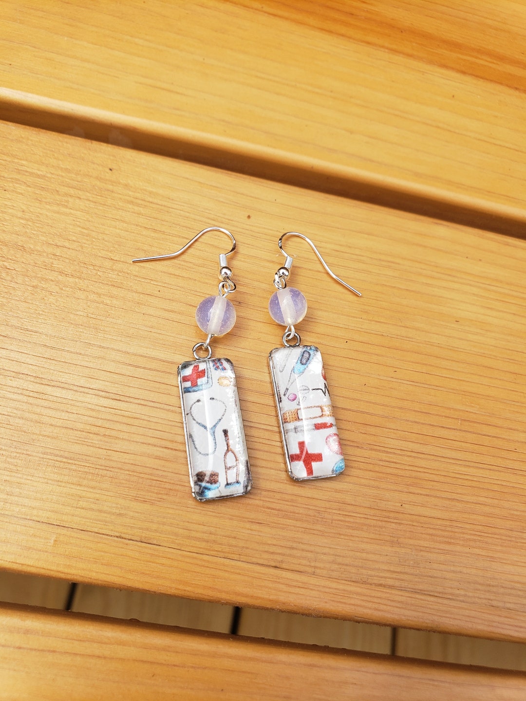 Nurse Earrings, Doctor, Medical, Sterling Silver Jewelry, Handmade ...