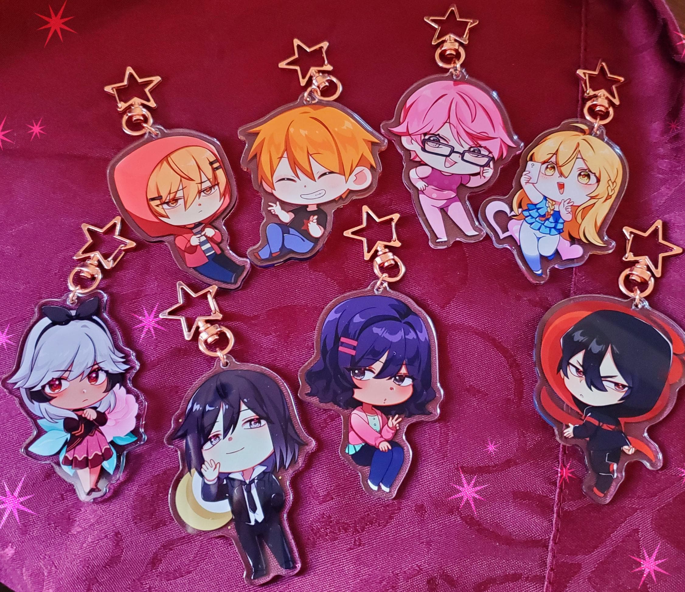 Heart Fragment Chibi Keychaina | Double-sided 3 Inches Acrylic Charms ...