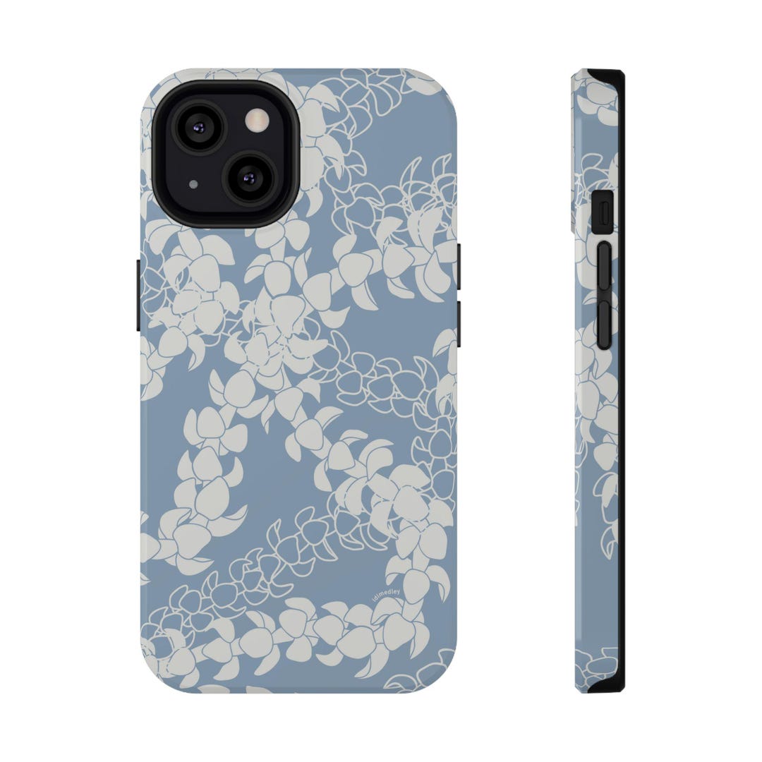 Puakenikeni Lei iPhone Case: Dual Layer, Impact Resistant, Baby Blue ...