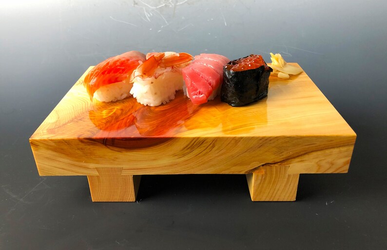 Wooden Sushi & Sashimi Tray Made of Natural Hinoki Cypress - Etsy