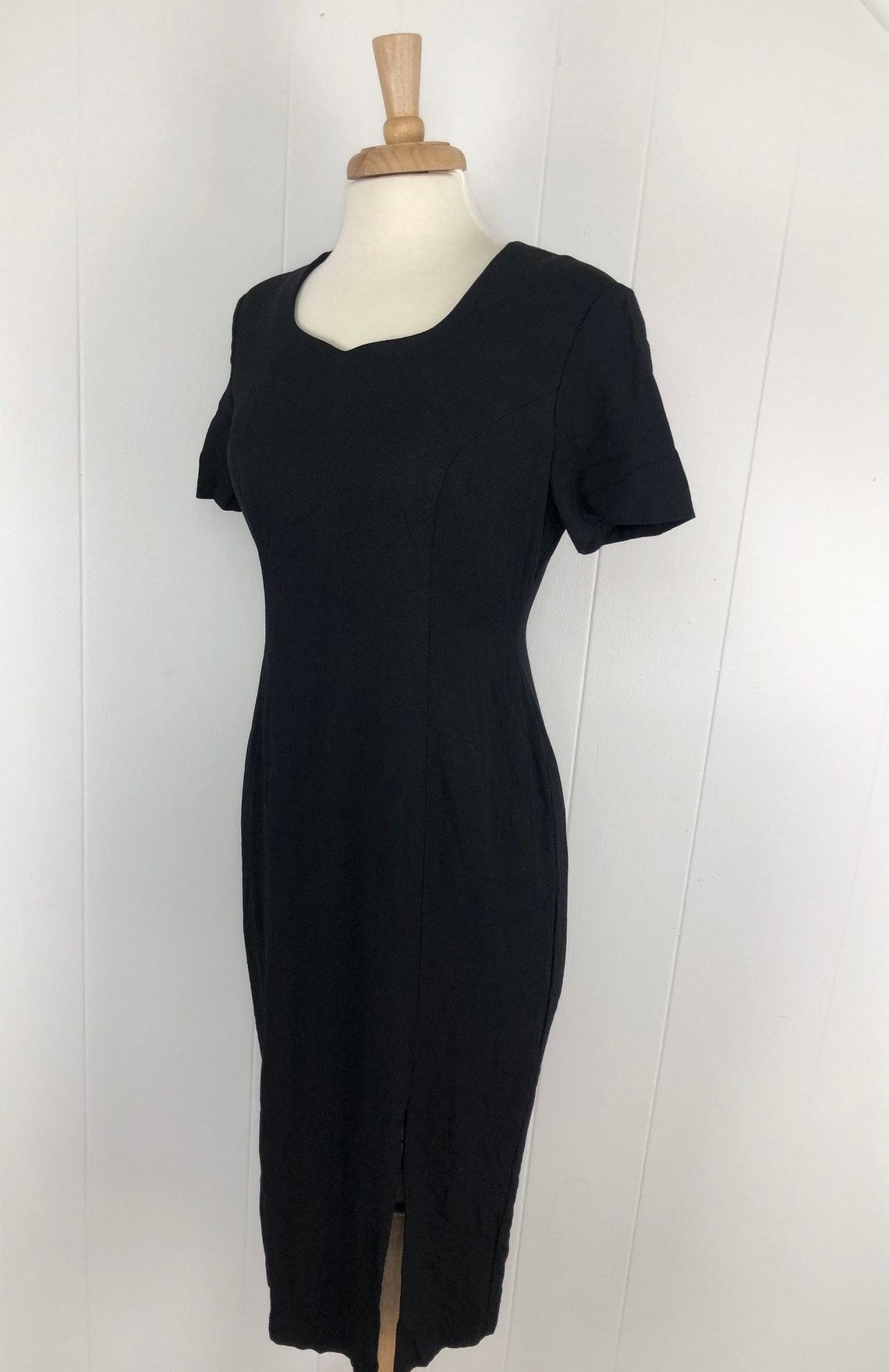 Sheer Back Dress M P Vintage Button Back Dress Sweetheart Slit Dress ...